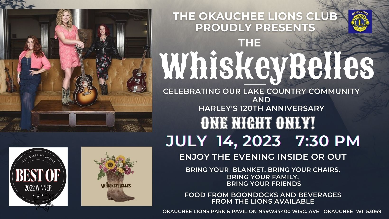The Whiskey Belles & Community Celebration at Okauchee Lions Park ...